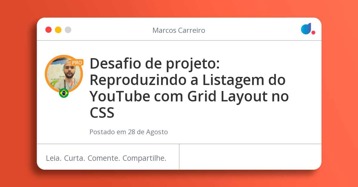 Desafio De Projeto Reproduzindo A Listagem Do YouTube Grid Layout