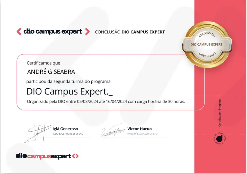 CERTIFICADO DIO CAMPUS EXPERT