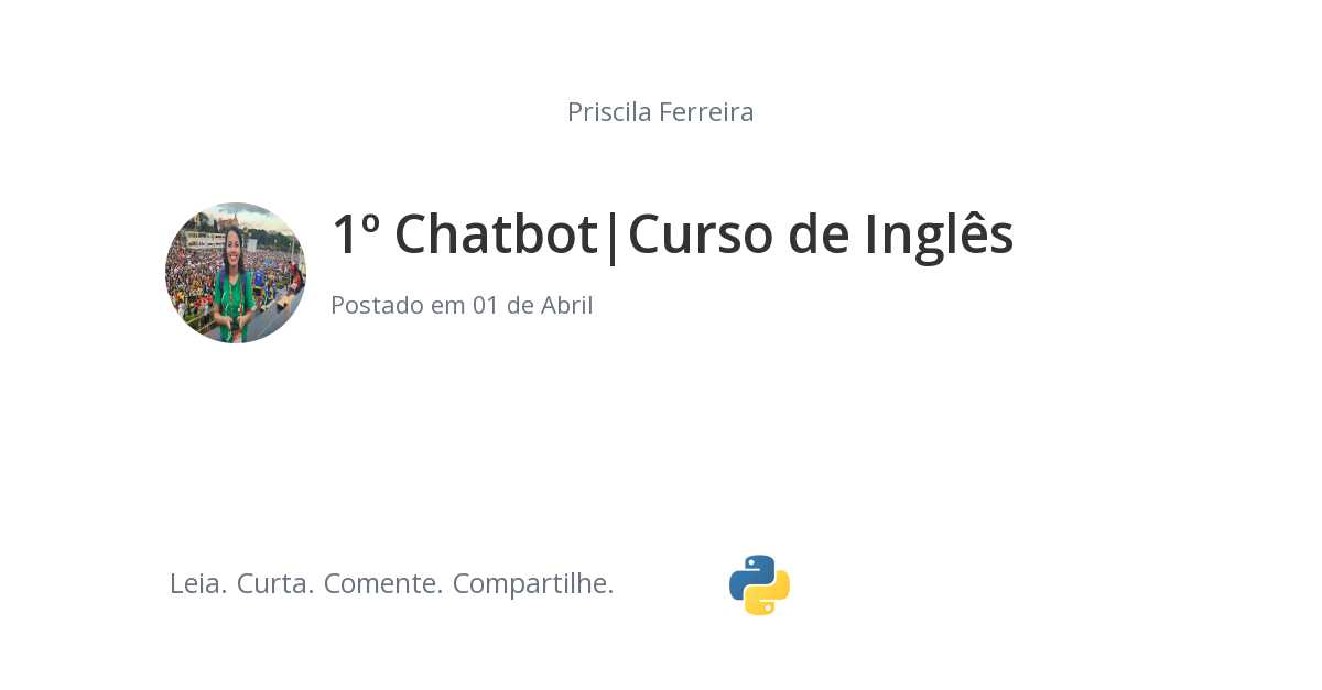 1º Chatbot|Curso de Inglês