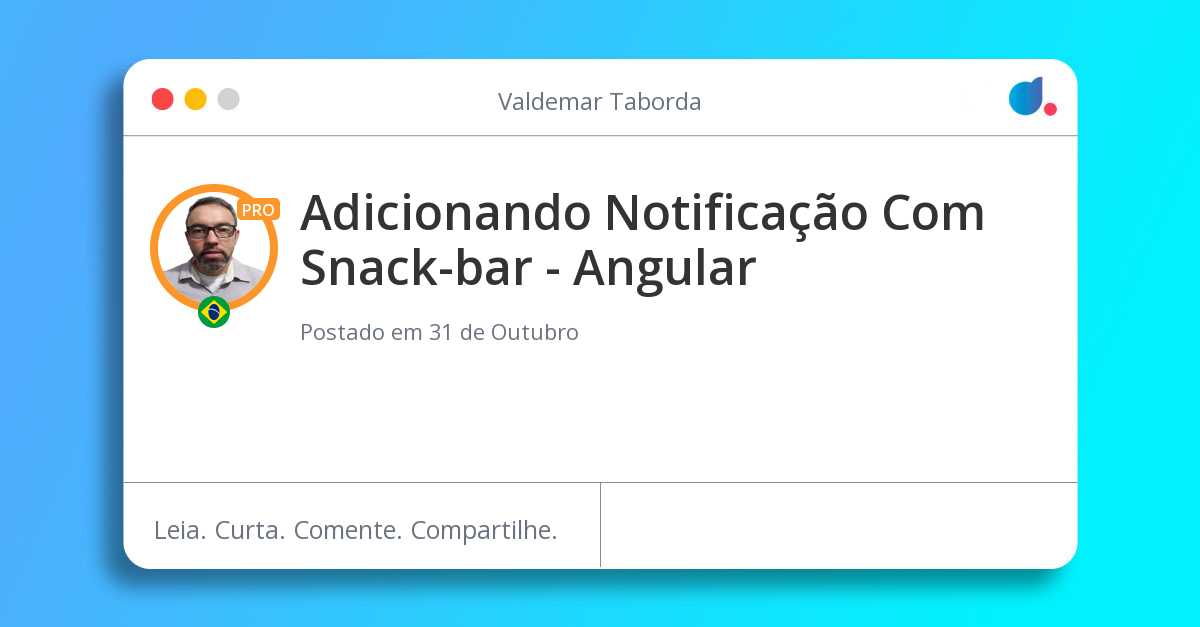 Adicionando Notifica o Com Snack bar Angular Adicionando Notifica o Com Snack bar Angular