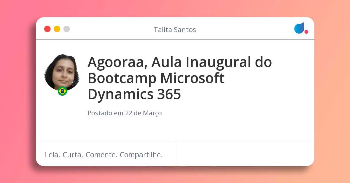 Agooraa, Aula Inaugural do Bootcamp Microsoft Dynamics 365