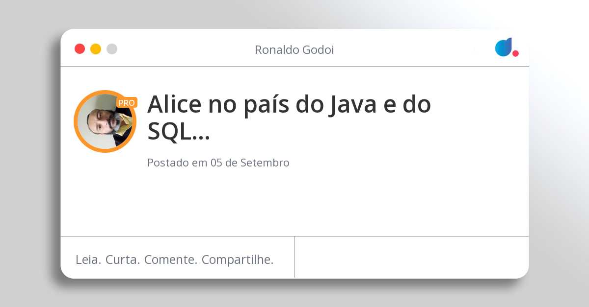 Alice no país do Java e do SQL...