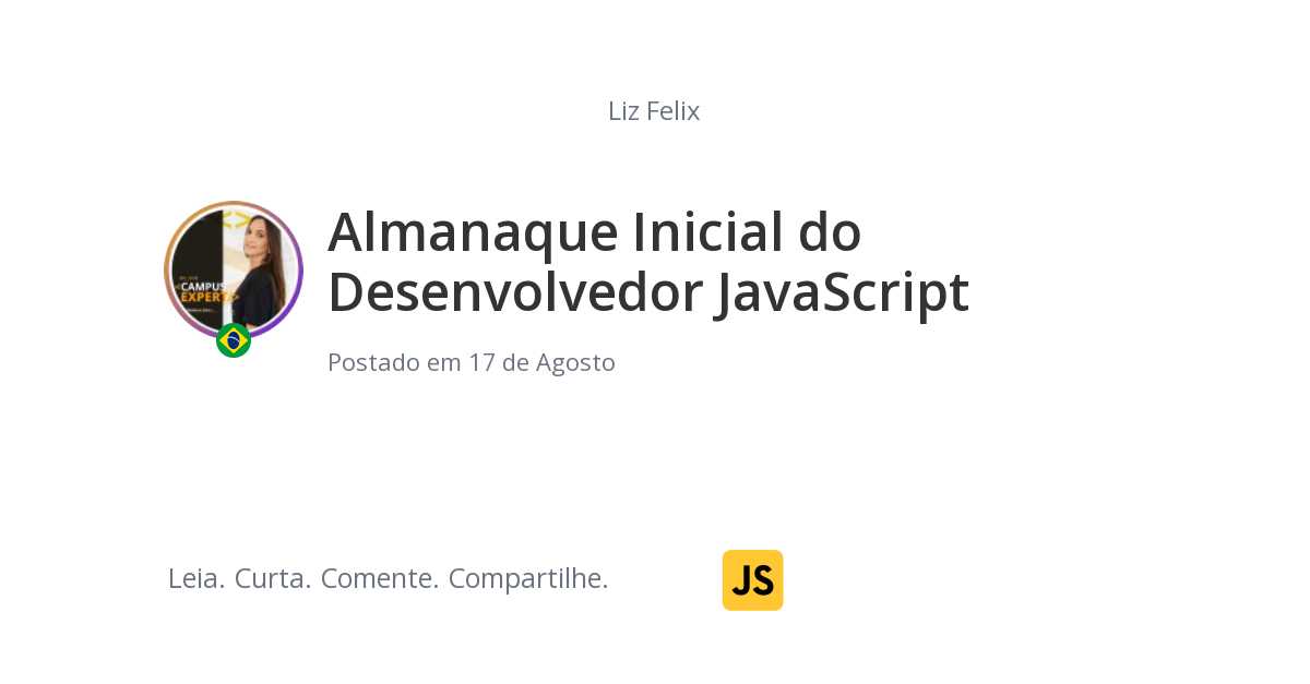 Almanaque Inicial do Desenvolvedor JavaScript
