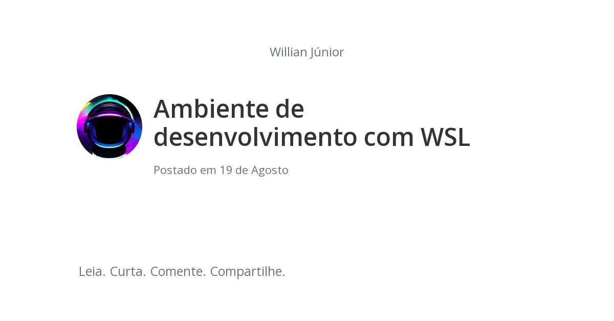 Ambiente de desenvolvimento com WSL