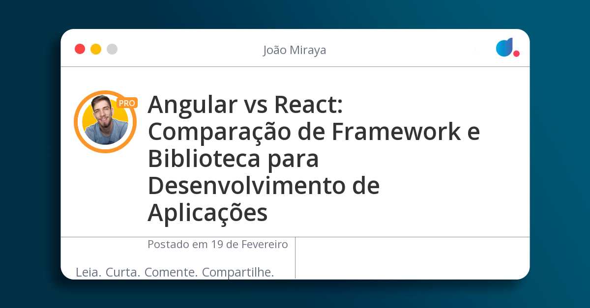 Angular vs React: Comparação de Framework e Biblioteca para ...