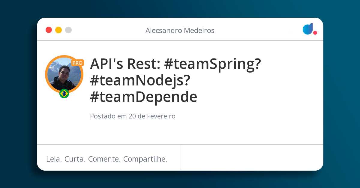 API's Rest: #teamSpring? #teamNodejs? #teamDepende 🤔