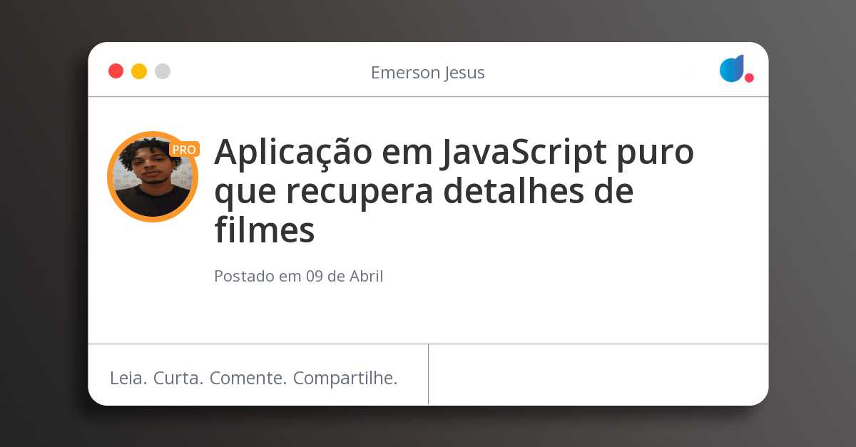 Aplicação em JavaScript puro que recupera detalhes de filmes | Emerson ...