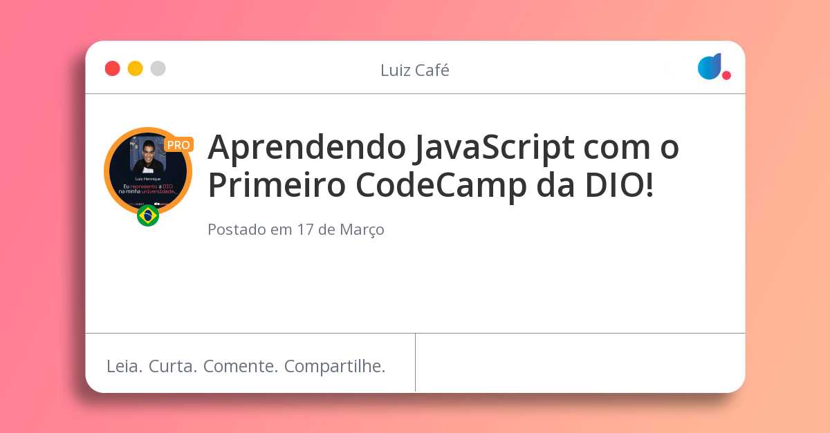 Aprendendo JavaScript com o Primeiro CodeCamp da DIO!
