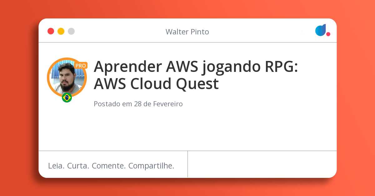 Aprender AWS jogando RPG: AWS Cloud Quest