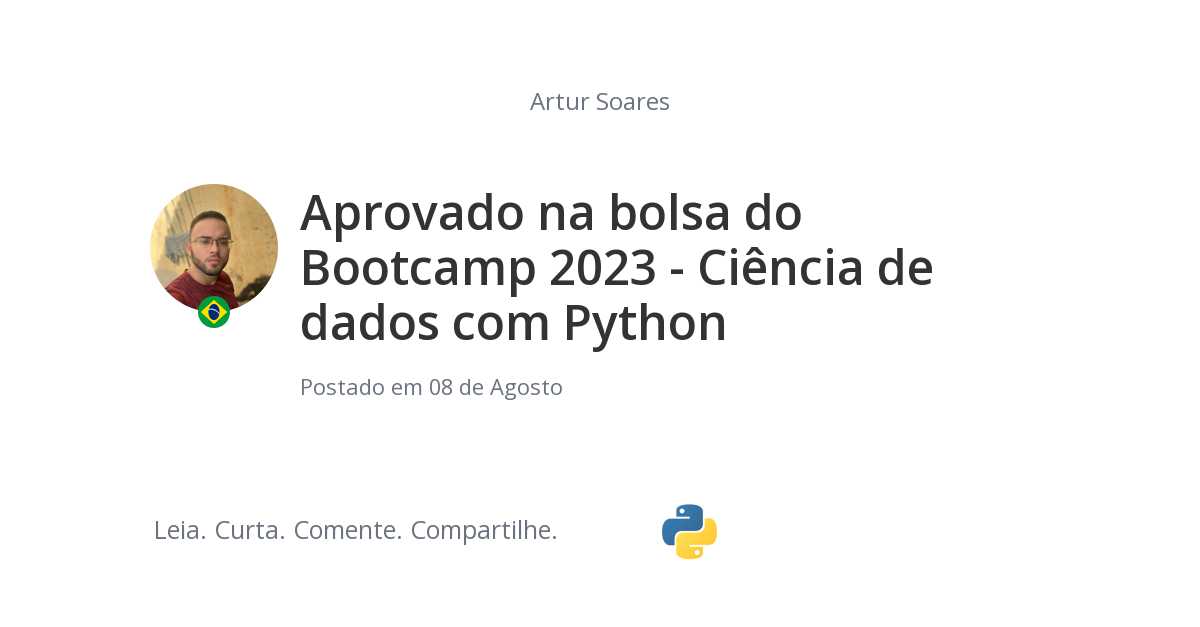 Aprovado na bolsa do Bootcamp 2023 - Ciência de dados com Python