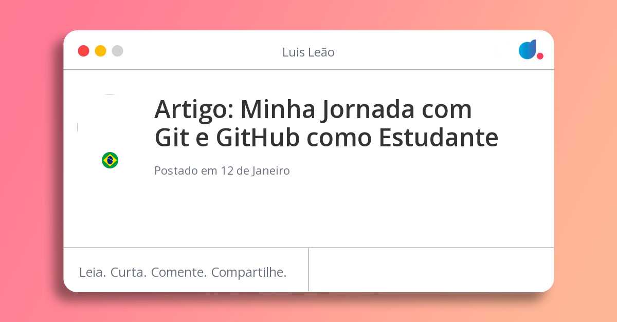 Artigo: Minha Jornada com Git e GitHub como Estudante
