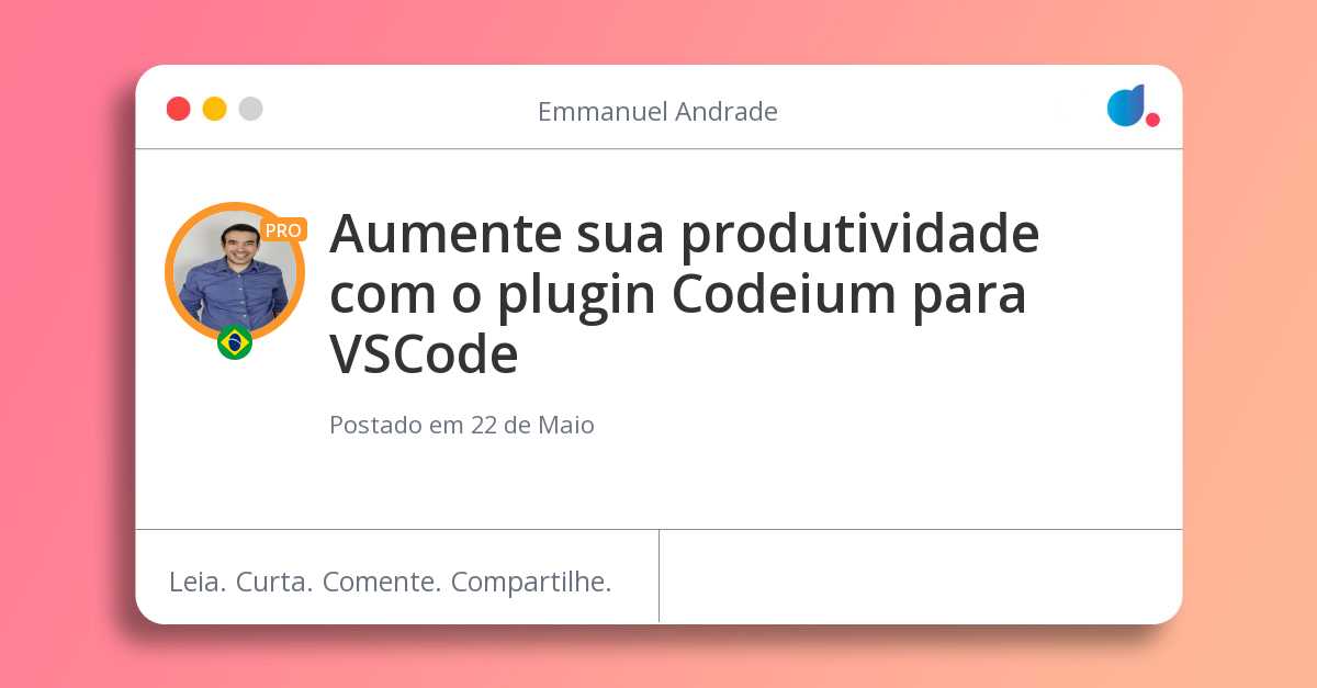 Aumente sua produtividade com o plugin Codeium para VSCode Aumente sua produtividade com o plugin Codeium para VSCode