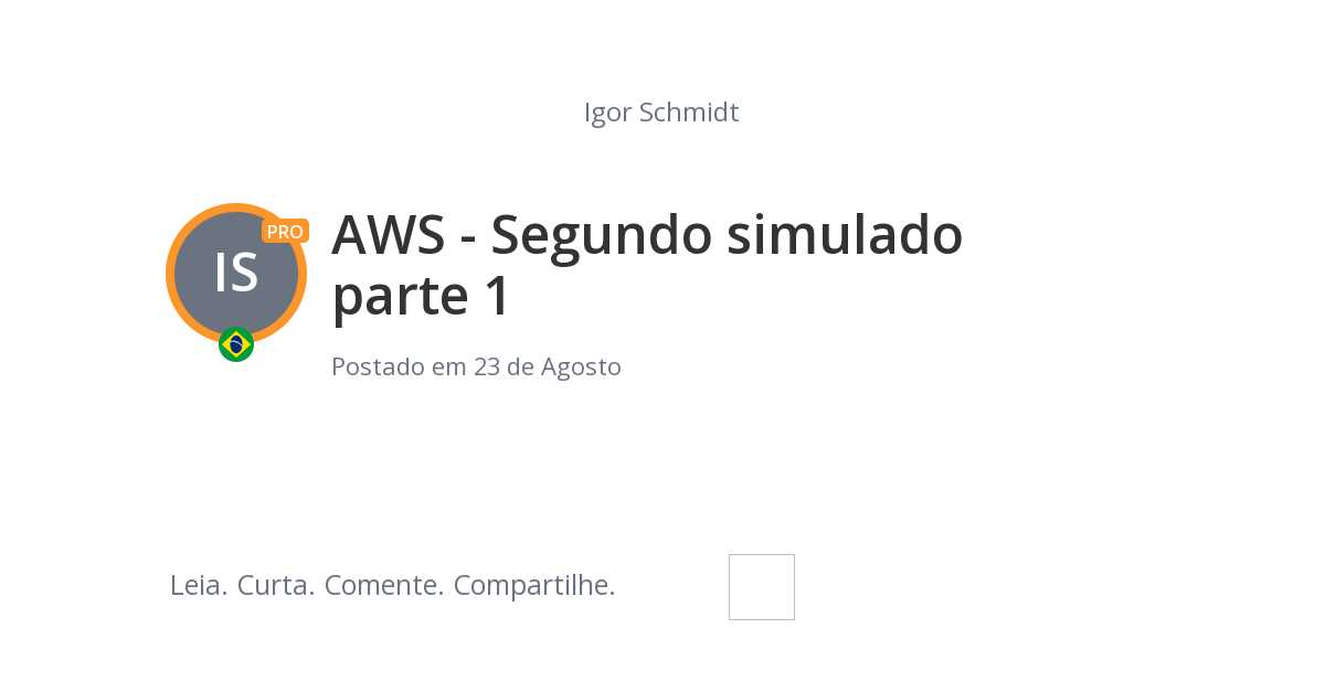 AWS - Segundo simulado parte 1