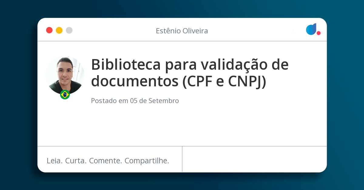 Biblioteca Para Validação De Documentos Cpf E Cnpj 