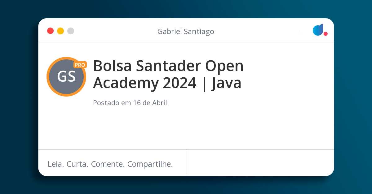 Bolsa Santader Open Academy 2024 | Java