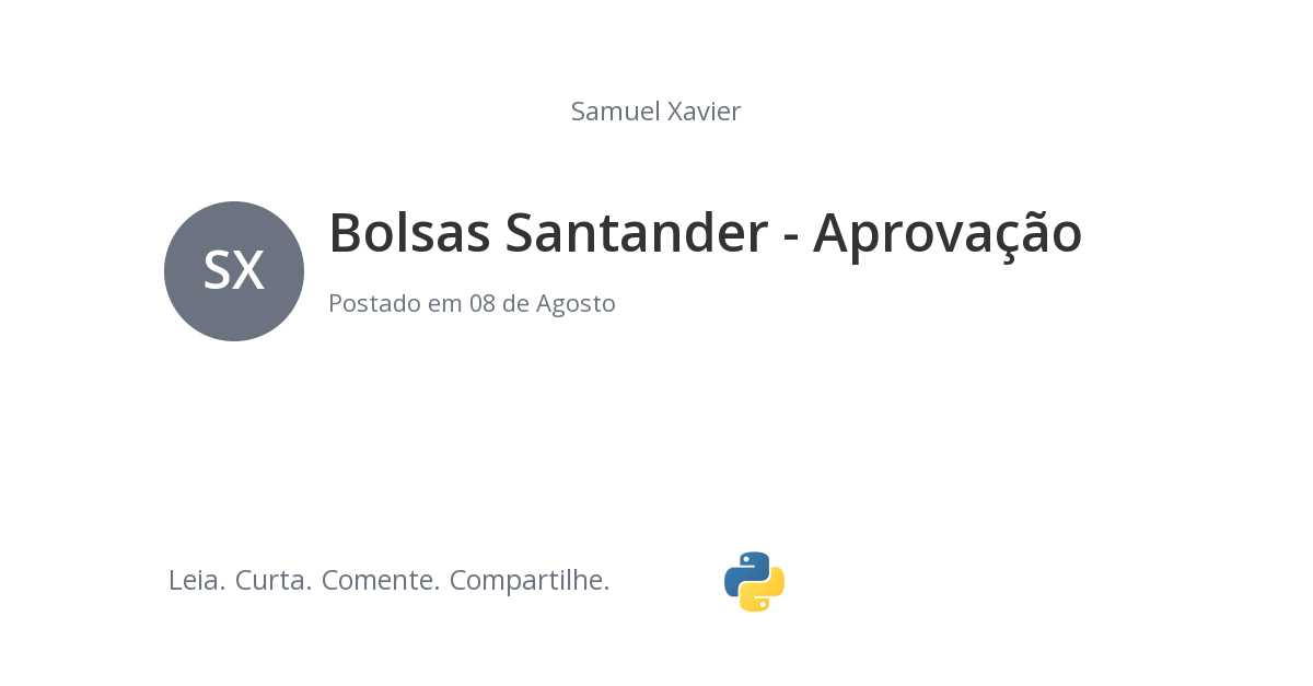 Bolsas Santander - Aprovação