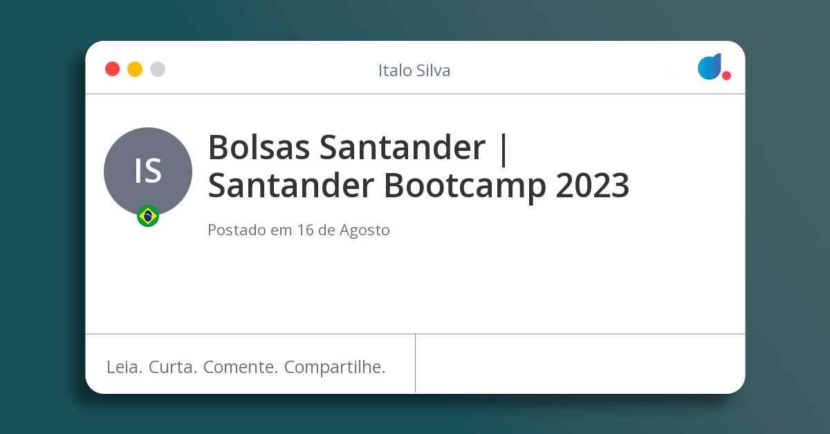 Bolsas Santander | Santander Bootcamp 2023 | Italo Silva | DIO
