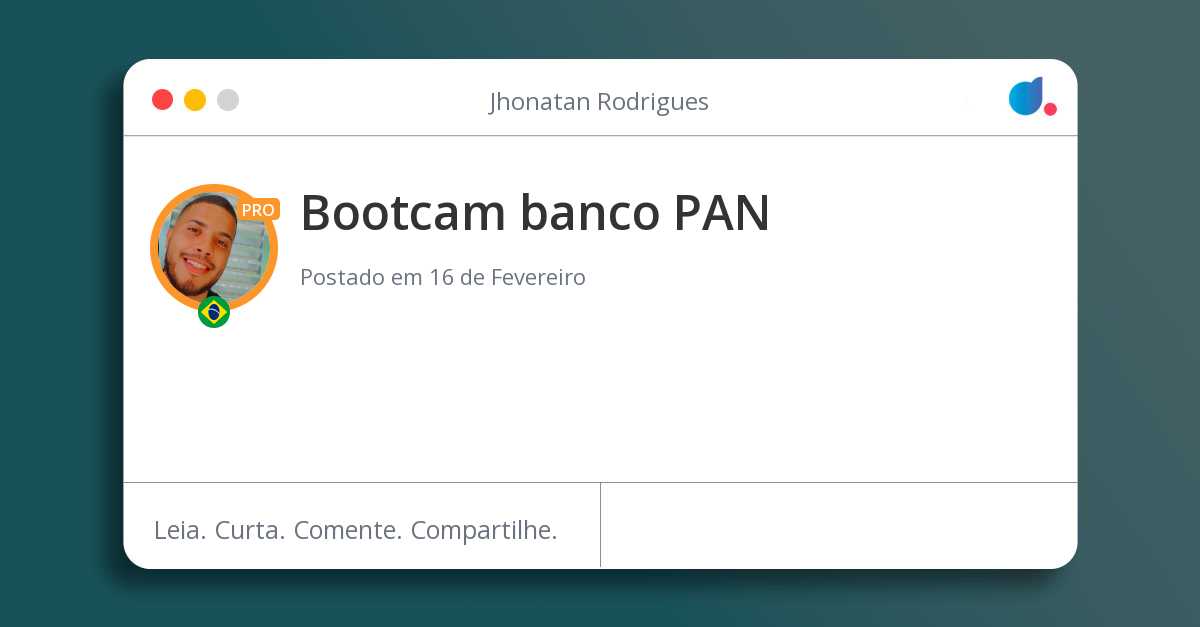 Bootcam banco PAN | Jhonatan Rodrigues | Java | DIO