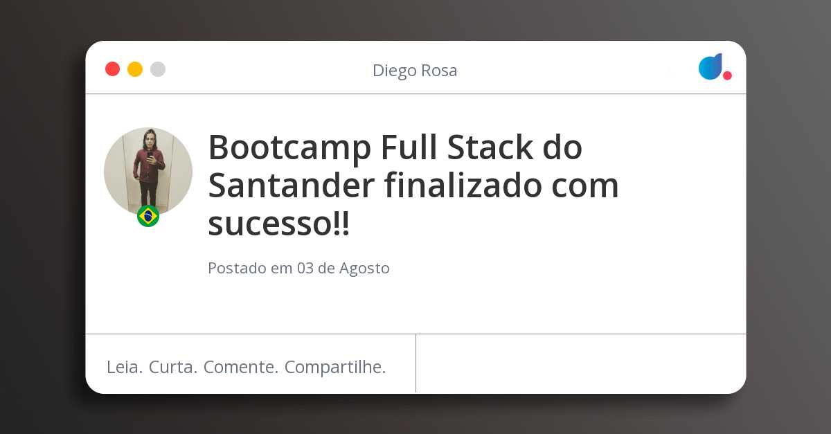 Bootcamp Full Stack do Santander finalizado com sucesso!!👏