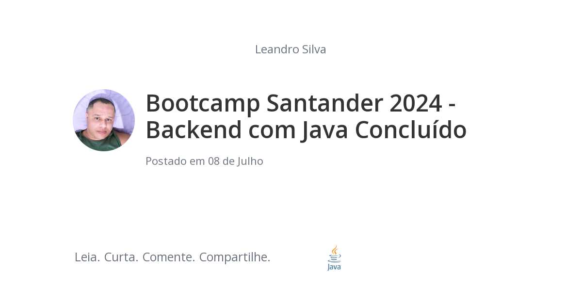 Bootcamp Santander 2024 - Backend com Java Concluído