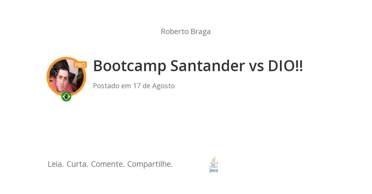 Bootcamp Santander vs DIO!!