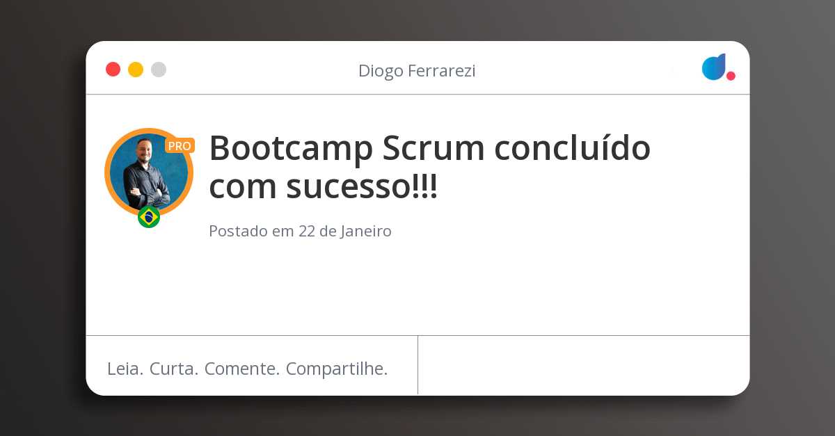 Bootcamp Scrum concluído com sucesso!!!