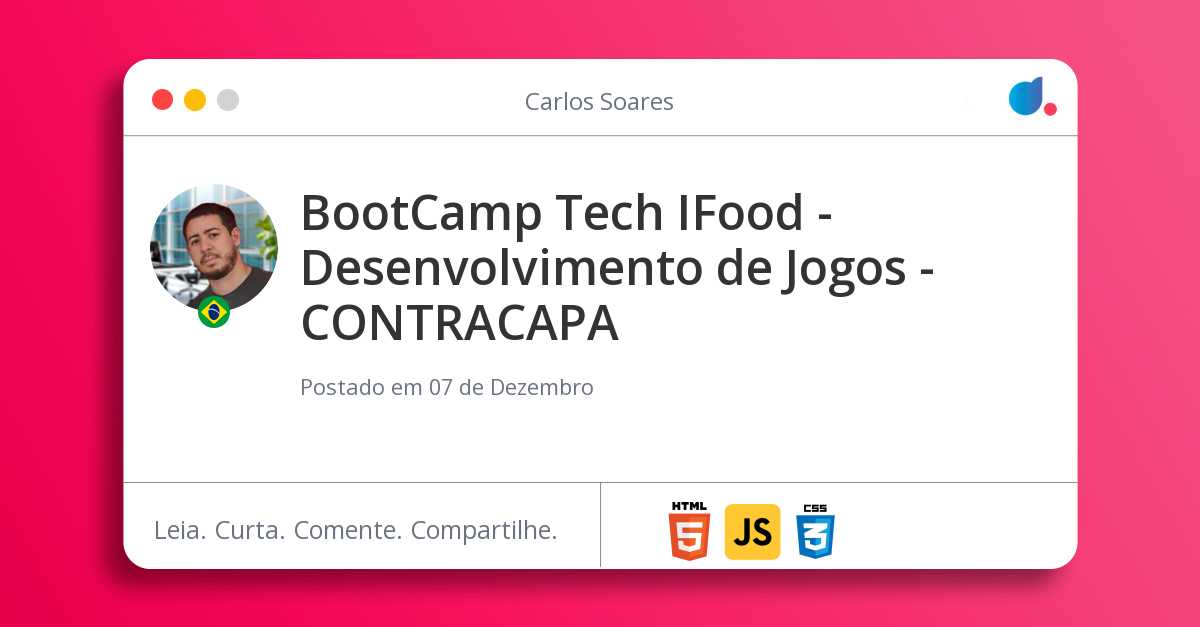BootCamp Tech IFood - Desenvolvimento de Jogos - CONTRACAPA