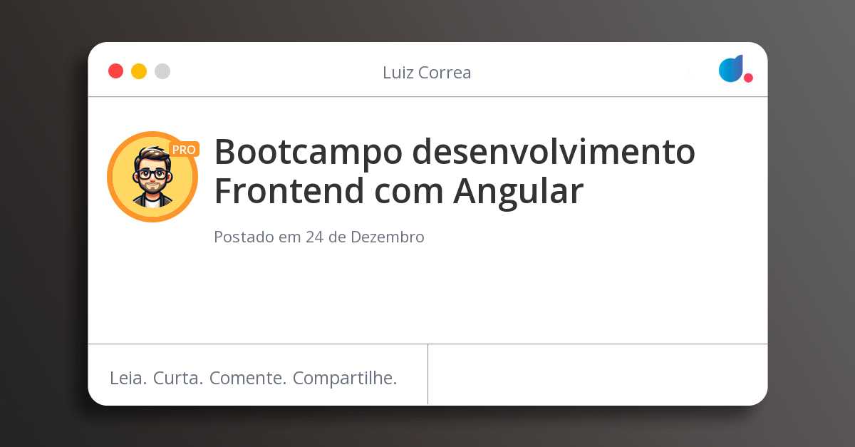 Bootcampo desenvolvimento Frontend com Angular Bootcampo desenvolvimento Frontend com Angular