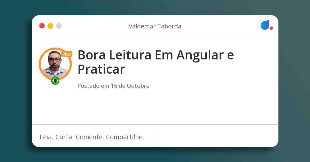 Bora Leitura Em Angular e Praticar
