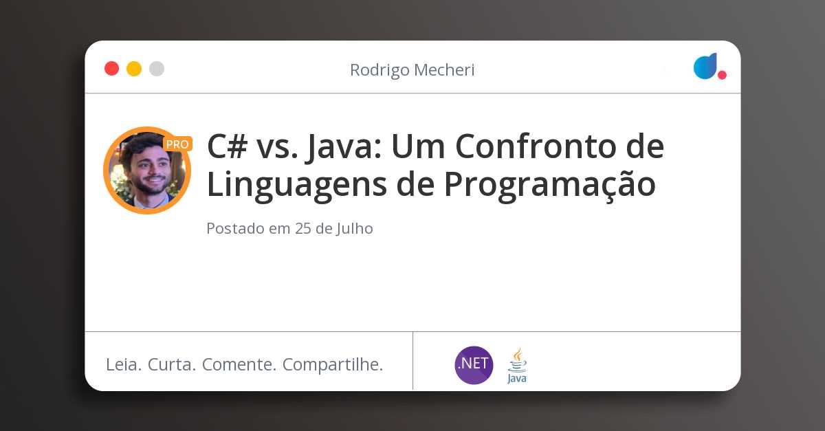 C# vs. Java: Um Confronto de Linguagens de Programação