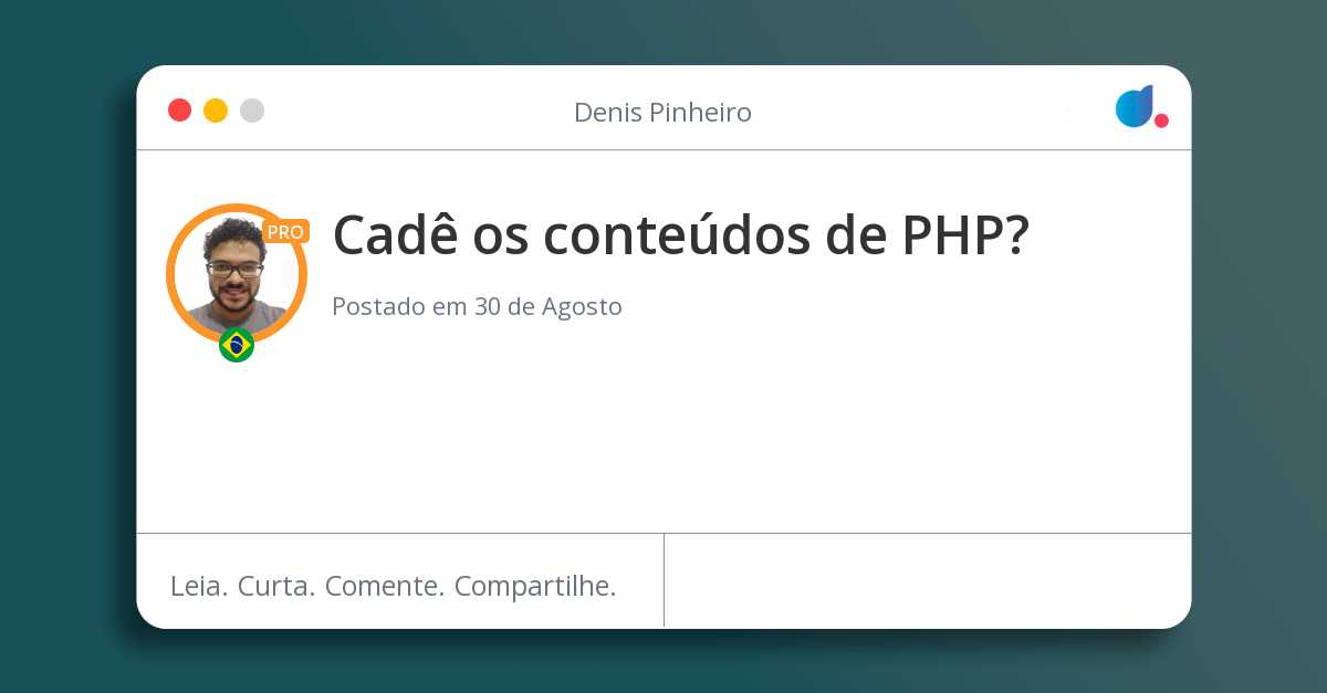 Cadê os conteúdos de PHP?