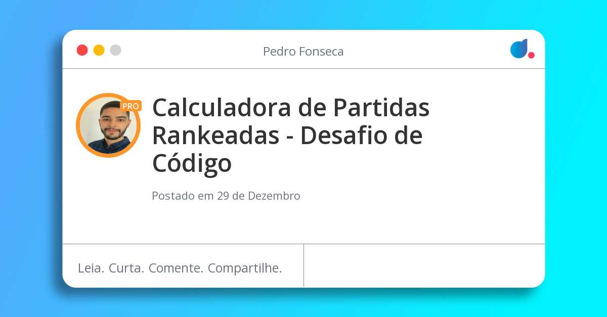 Calculadora de Partidas Rankeadas - Desafio de Código