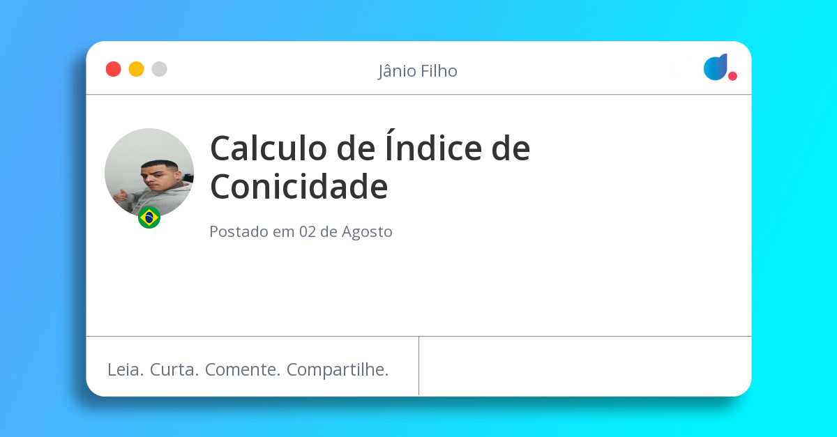 Calculo de Índice de Conicidade