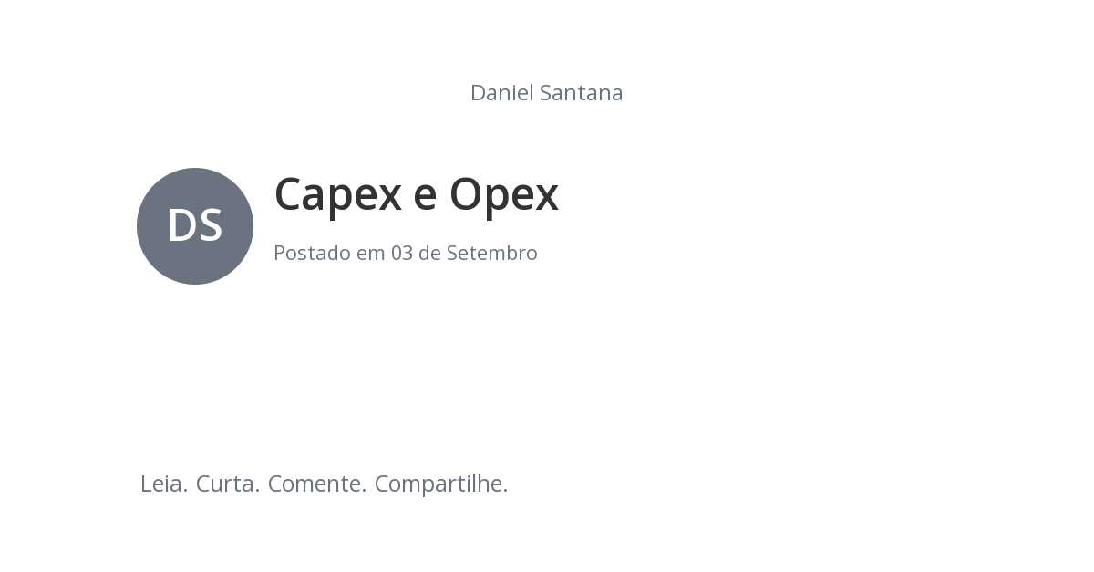 Capex e Opex