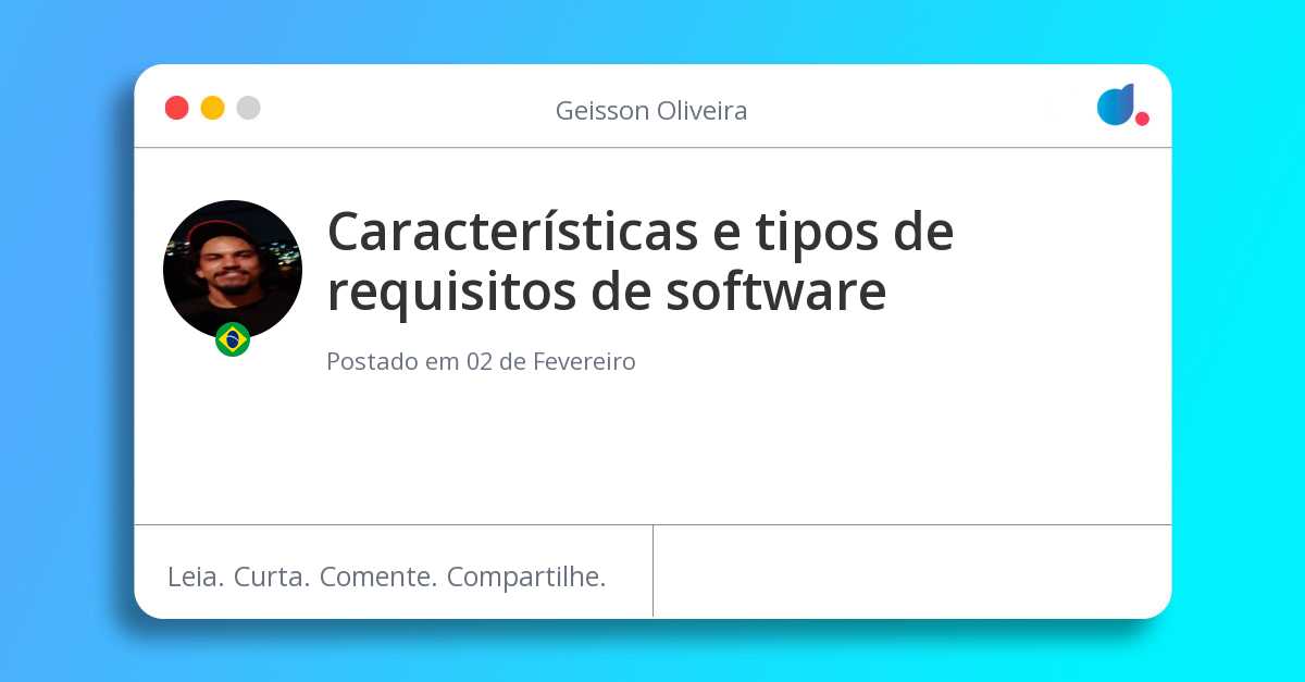 Características e tipos de requisitos de software