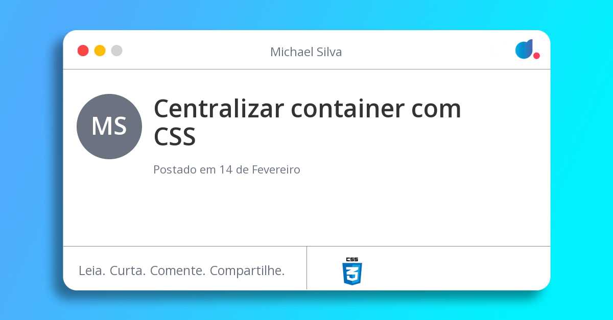 Centralizar container com CSS