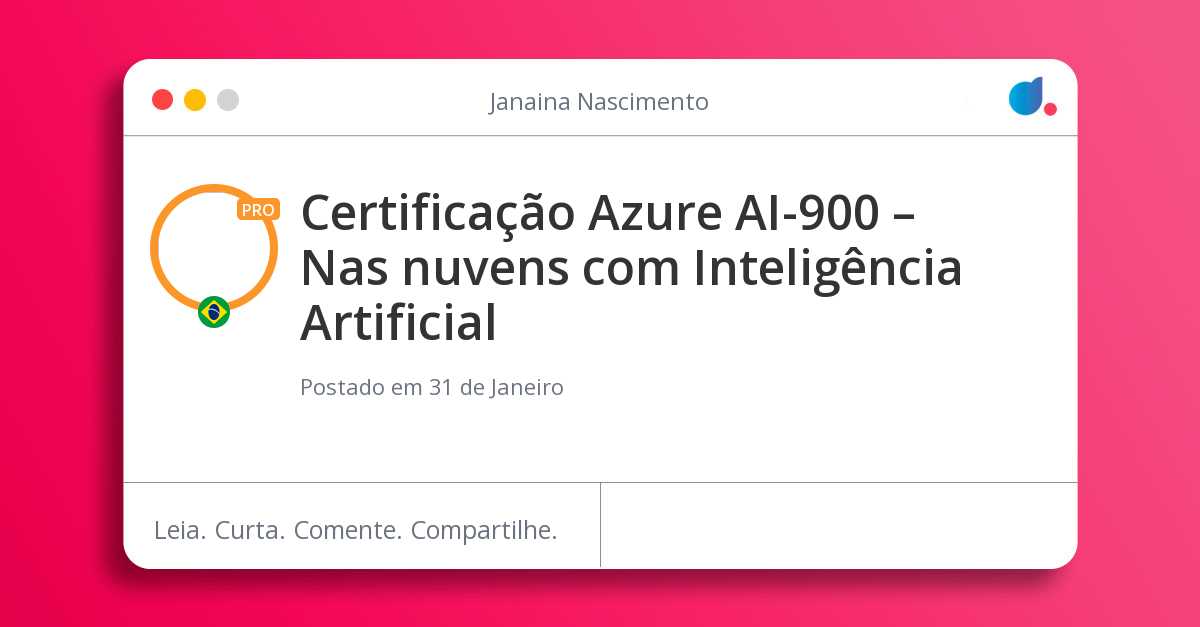 Certificação Azure AI-900 – Nas nuvens com Inteligência Artificial