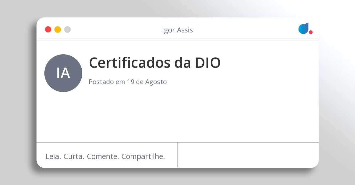 Certificados da DIO