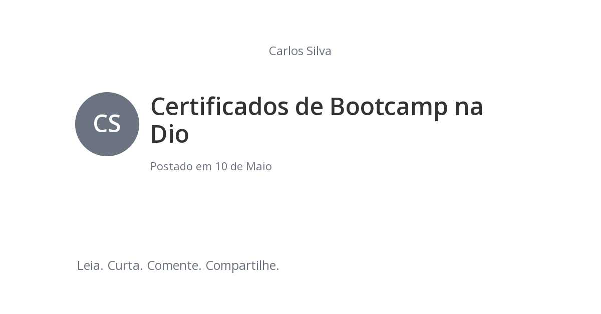 Certificados de Bootcamp na Dio