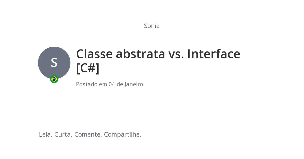 Classe abstrata vs. Interface [C#]
