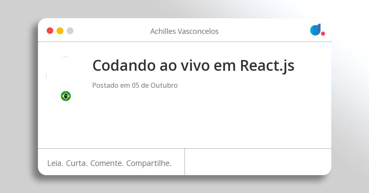 Codando Ao Vivo Em Reactjs