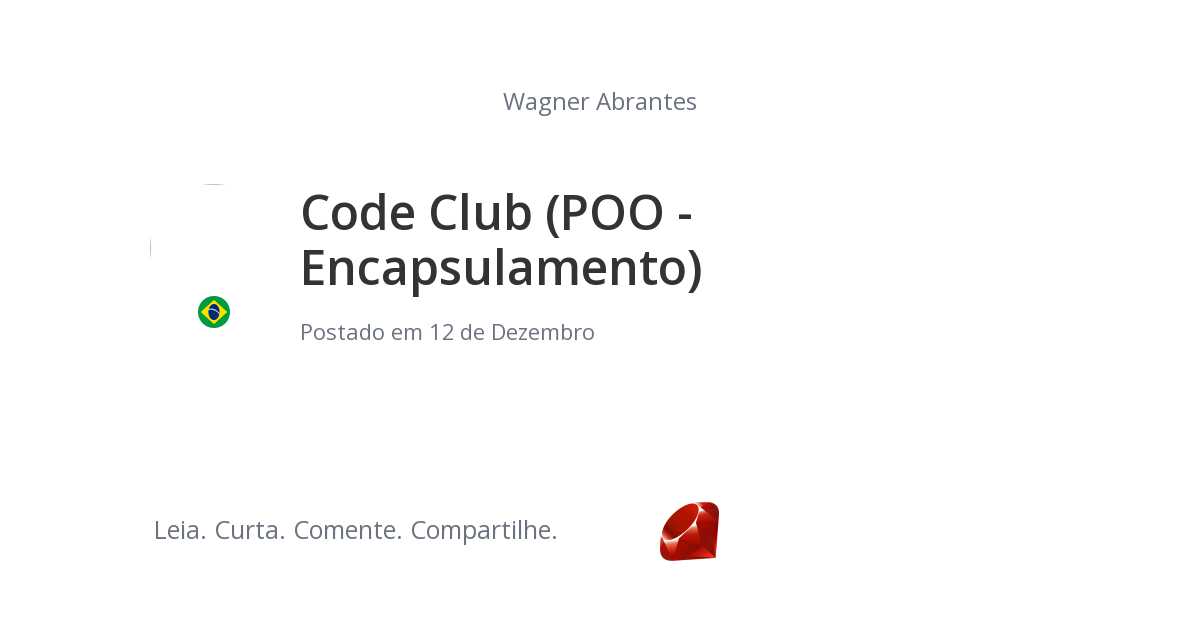 Code Club (POO - Encapsulamento)