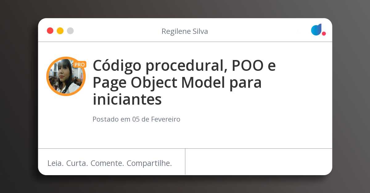 Código procedural, POO e Page Object Model para iniciantes