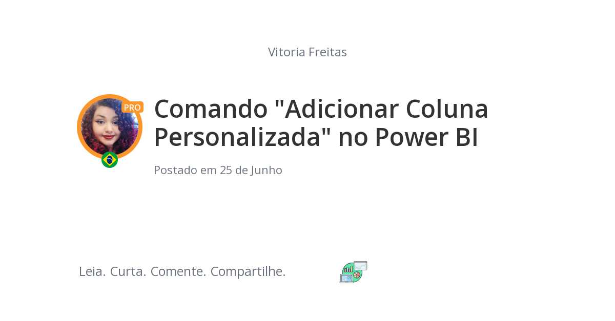 Comando "Adicionar Coluna Personalizada" no Power BI