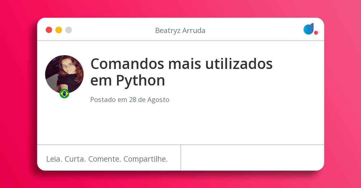 Comandos mais utilizados em Python