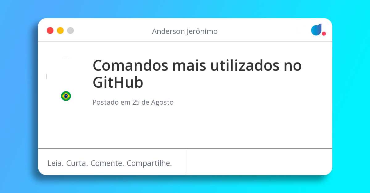 Comandos mais utilizados no GitHub