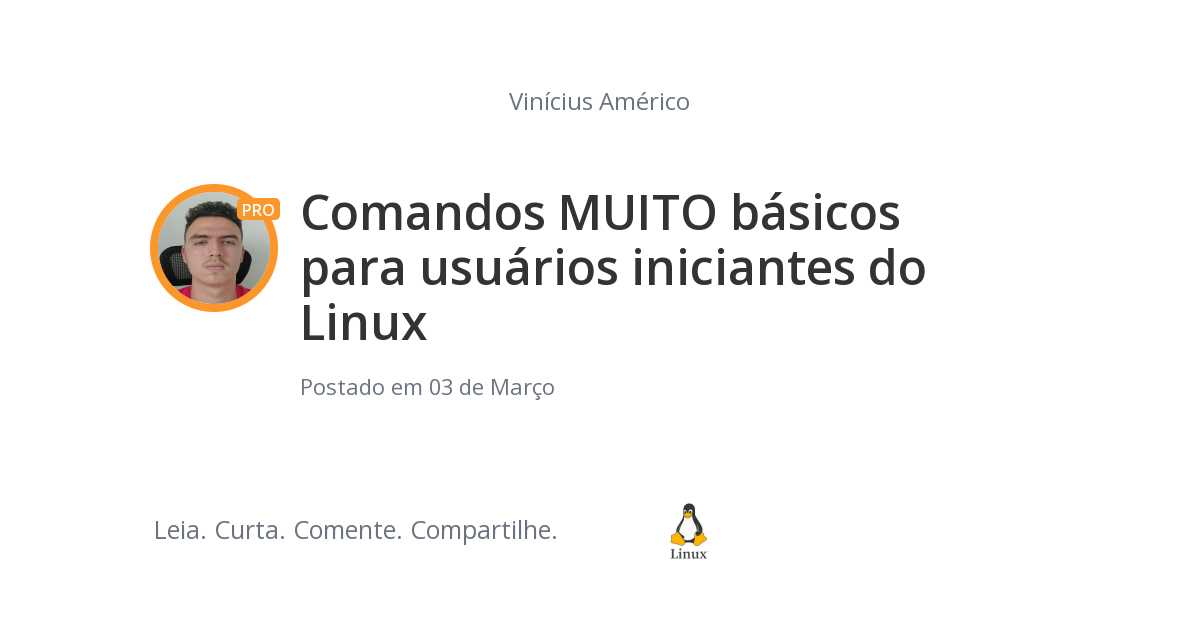 Comandos MUITO básicos para usuários iniciantes do Linux