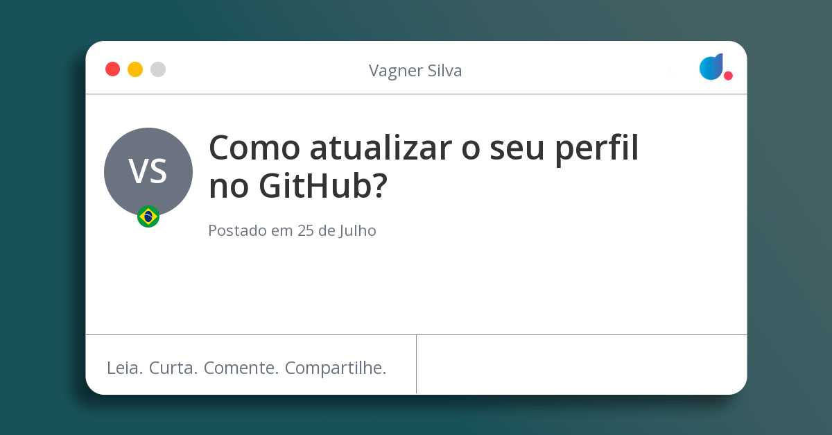 Como atualizar o seu perfil no GitHub?