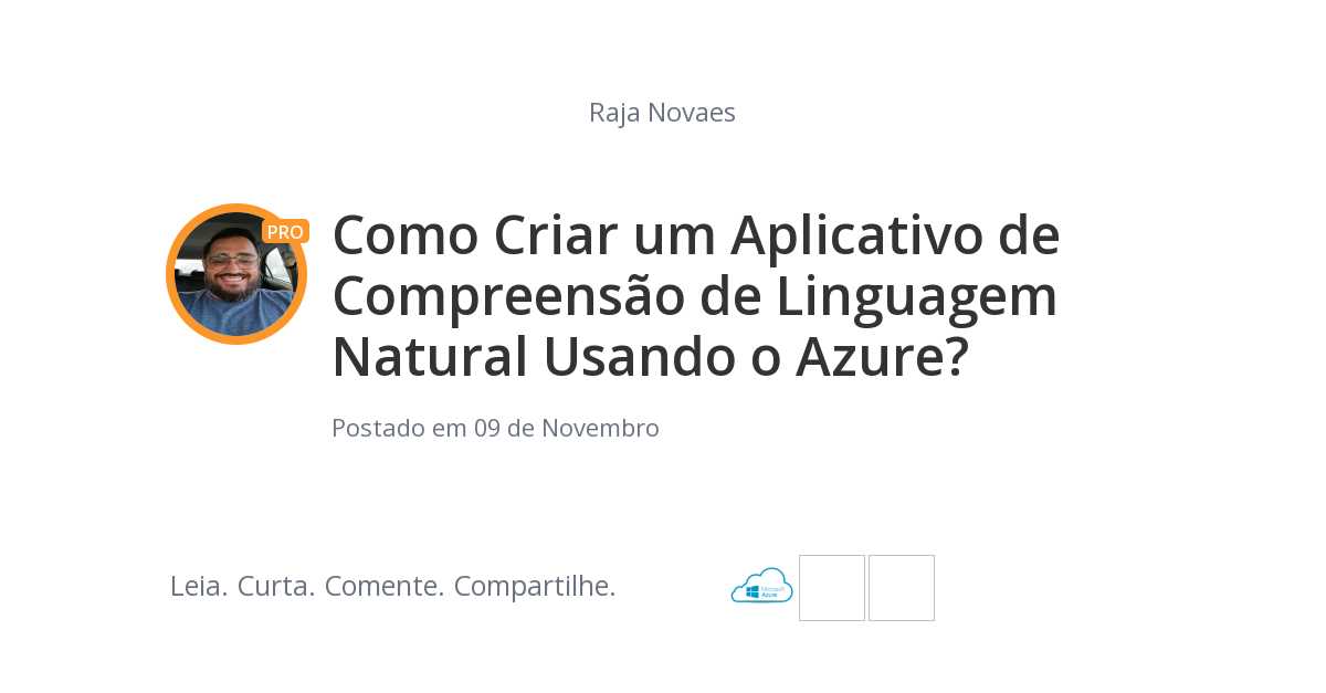 Como Criar um Aplicativo de Compreensão de Linguagem Natural Usando o Azure?