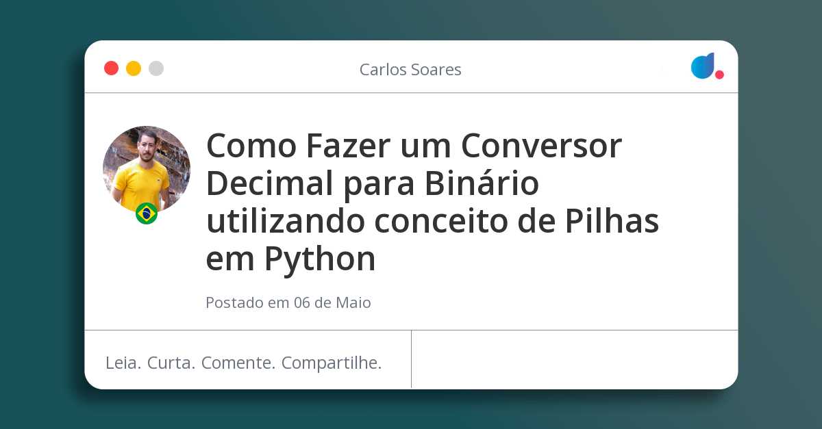 Como Fazer um Conversor Decimal para Binário utilizando conceito de ...
